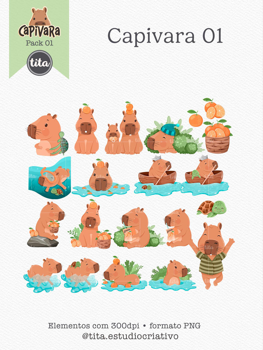 Capivara - Pack 01 – Tita Estúdio Criativo