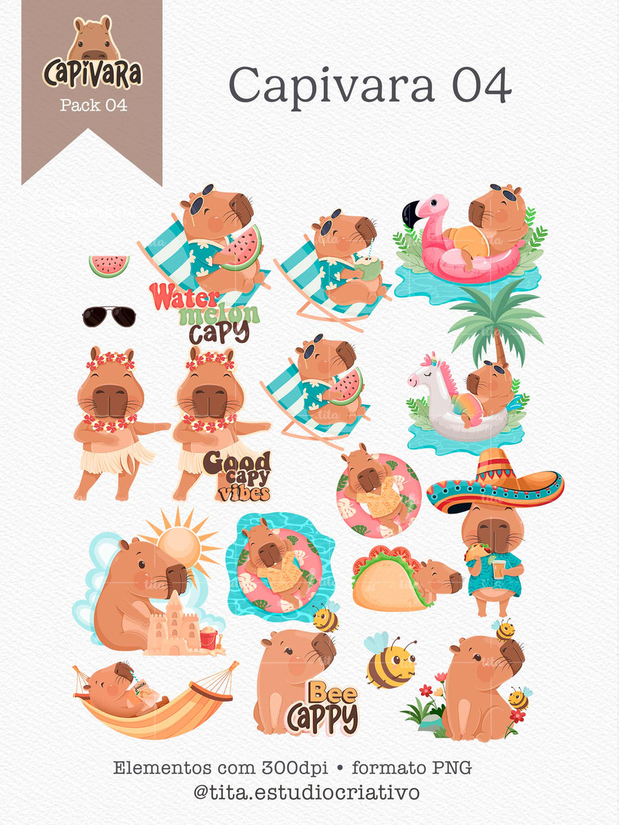 Capivara - Pack 04 – Tita Estúdio Criativo