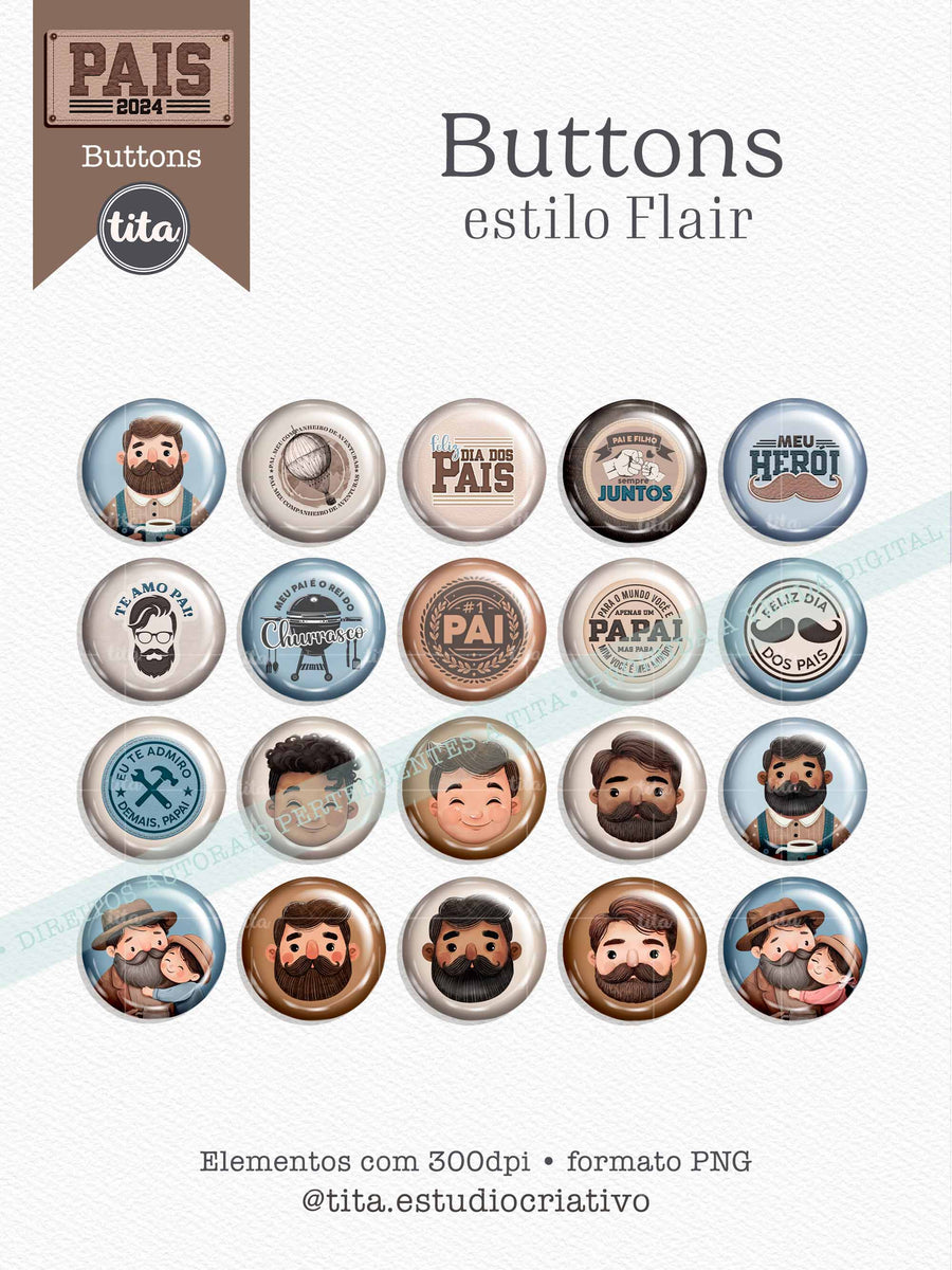 Pais 2024 - Buttons – Tita Estúdio Criativo