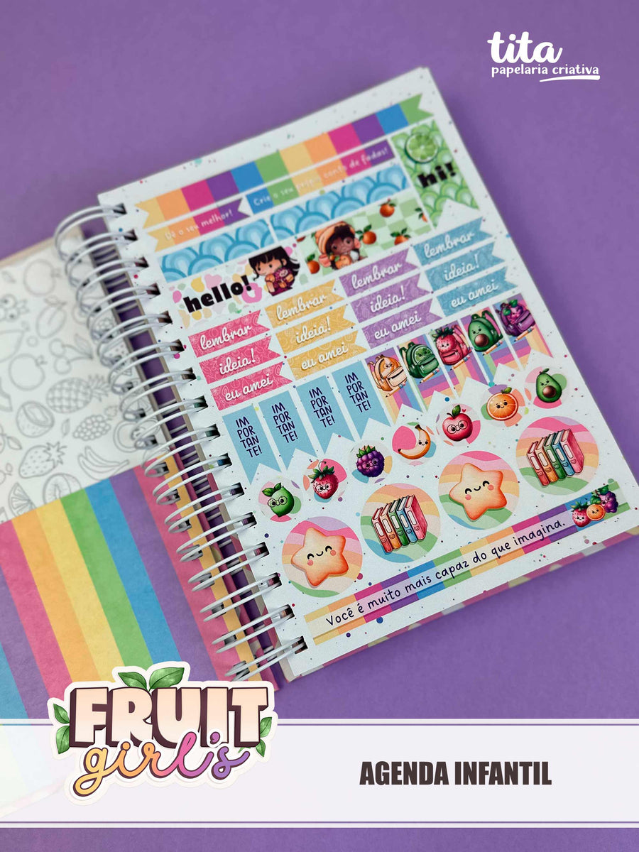 Fruit Girls - Agenda Infantil A5 – Tita Estúdio Criativo