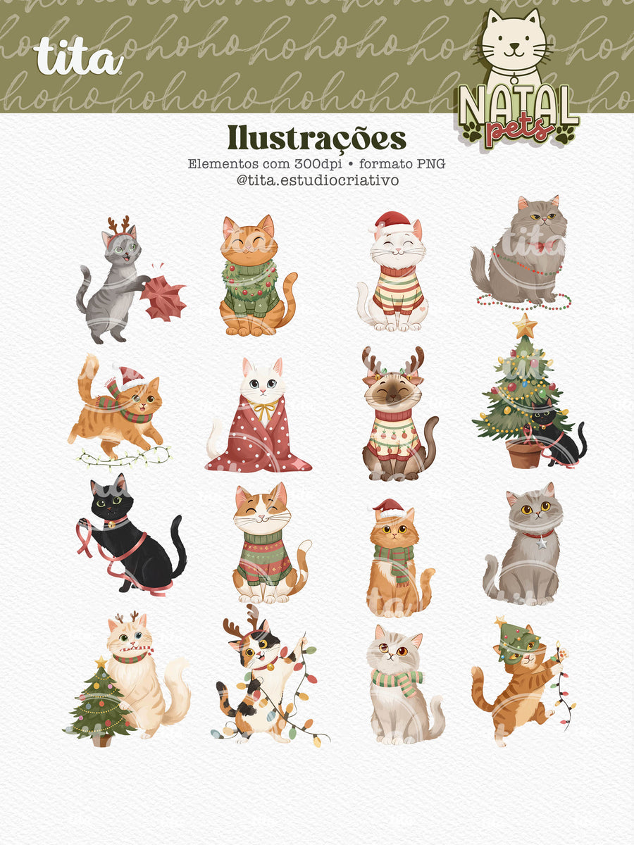 Natal Pets - Combo Cachorro+Gato – Tita Estúdio Criativo