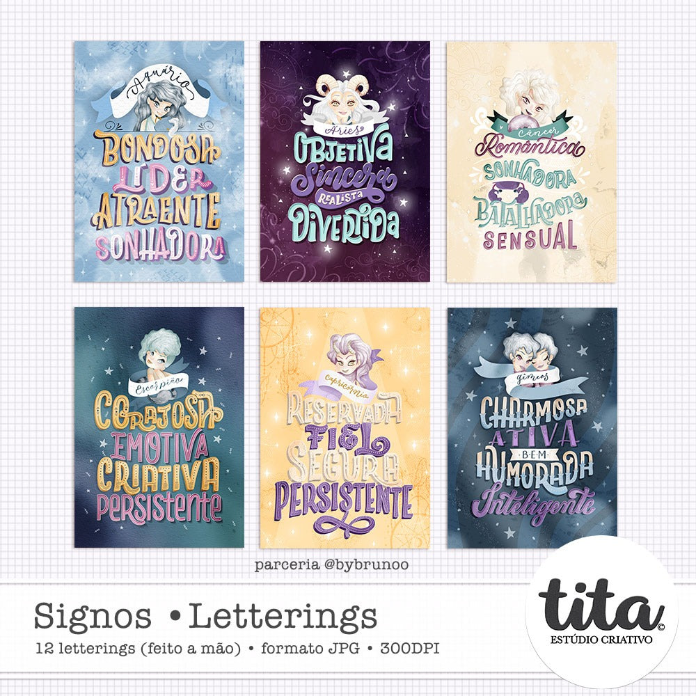 Signos - Letterings – Tita Estúdio Criativo