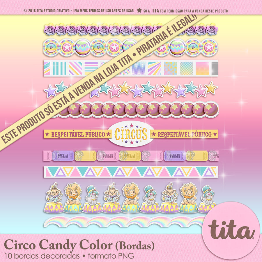 Circo Candy Color - Bordas – Tita Estúdio Criativo
