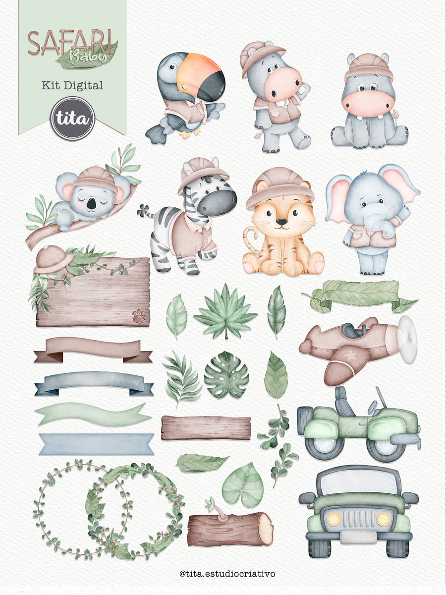 Safari Baby - Kit digital – Tita Estúdio Criativo